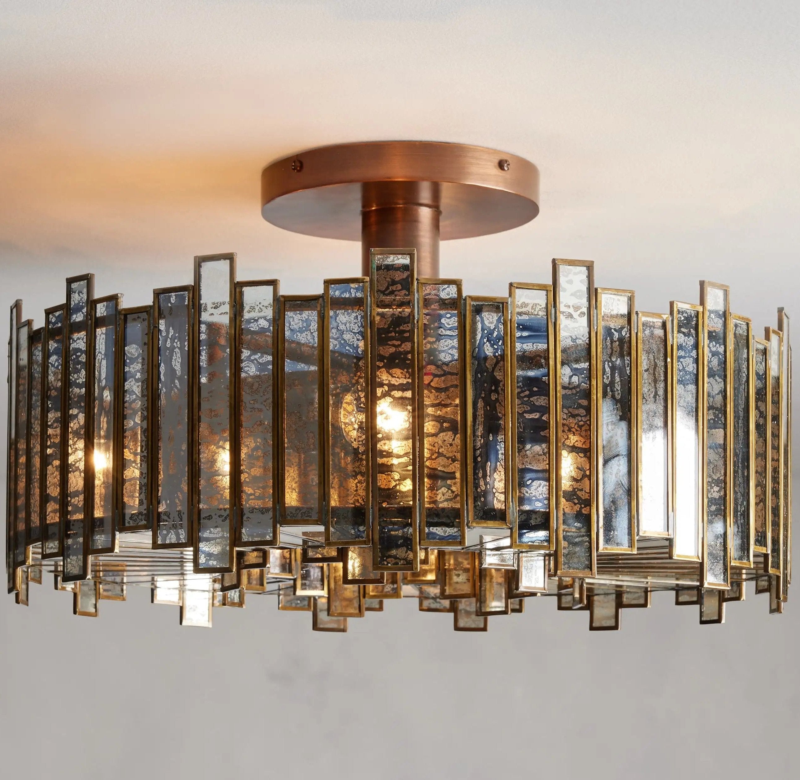 Artistic Glass Lailar Ceiling Light 20'' – Lightings Menu